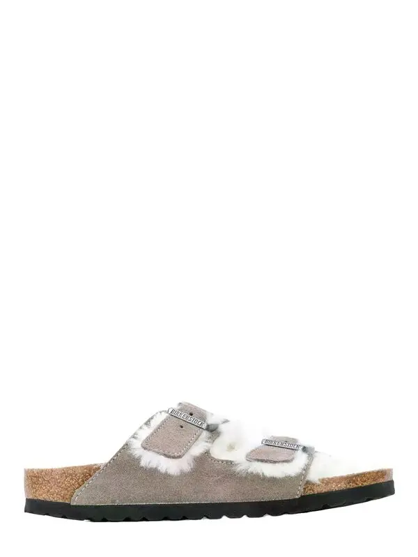 BIRKENSTOCK Arizona Shearling Two-strap Sandals - Grey