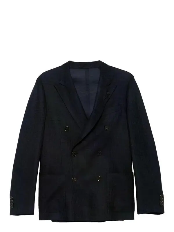LARDINI Brooch-detail Blazer - Blue