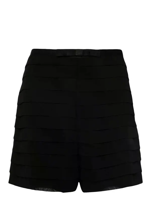 EDWARD ACHOUR PARIS Bow-detail Pleated Shorts - Black