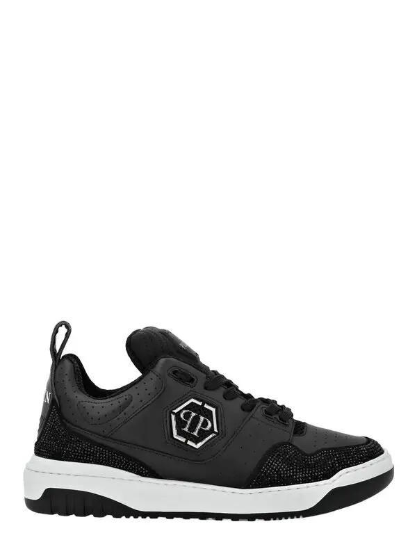 Philipp Plein Hexagon Crystal Low-top Sneakers - Black