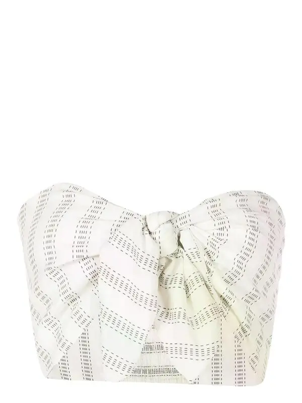 AMIR SLAMA Printed Strapless Top - White