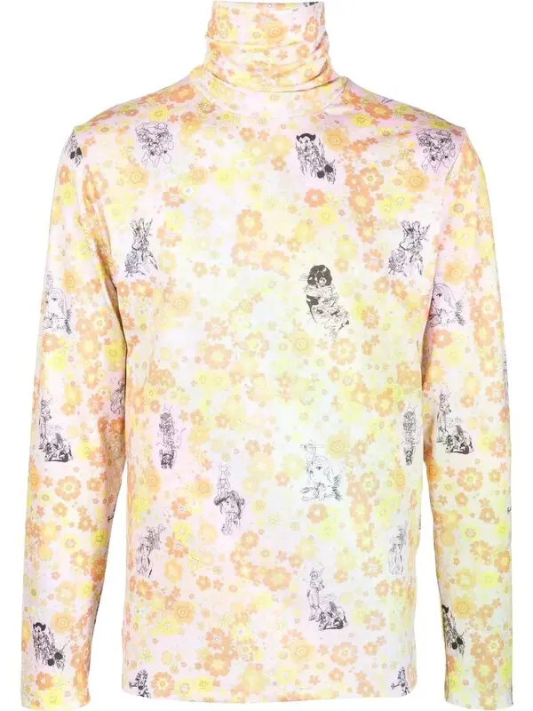 LIBERAL YOUTH MINISTRY Floral Print High Neck Top - Yellow
