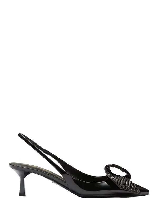 Prada 55mm Crystal-embellished Slingback Pumps - Black