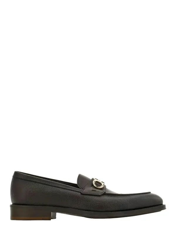 FERRAGAMO Gancini-plaque Loafers - Brown