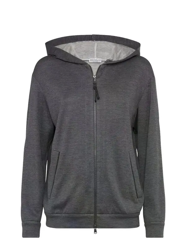Brunello Cucinelli Zipped Long-sleeve Hoodie - Grey