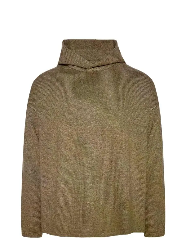 Fear Of God Logo-patch Knitted Hoodie - Grey