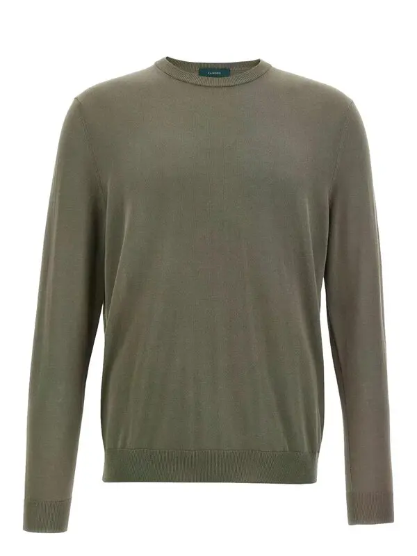 ZANONE Cotton Crew Neck Sweater - Green