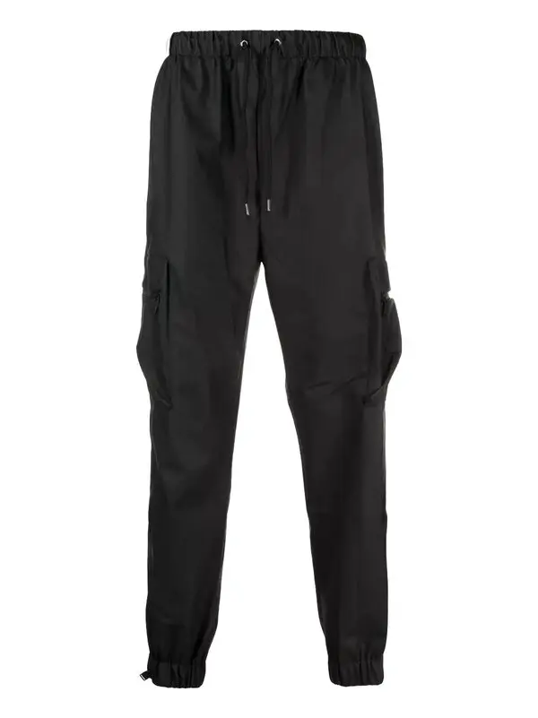 Rains Drawstring-waistband Tapered Cargo Trousers - Black