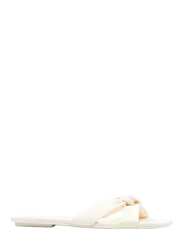 STUART WEITZMAN Flat-sole Leather Mules - White