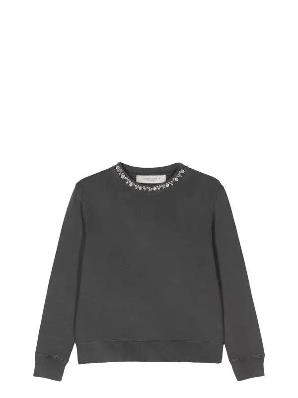 GOLDEN GOOSE Crystal-embellished Cotton Sweatshirt - Grey