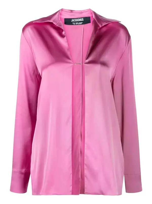 Jacquemus La Chemise Notte Satin Shirt - Pink