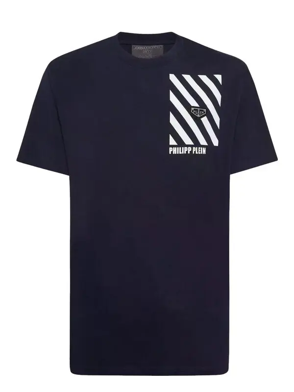 Philipp Plein Stripe-print T-shirt - Blue
