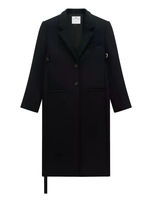 COURREGES Strap-detail Single-breasted Coat - Black