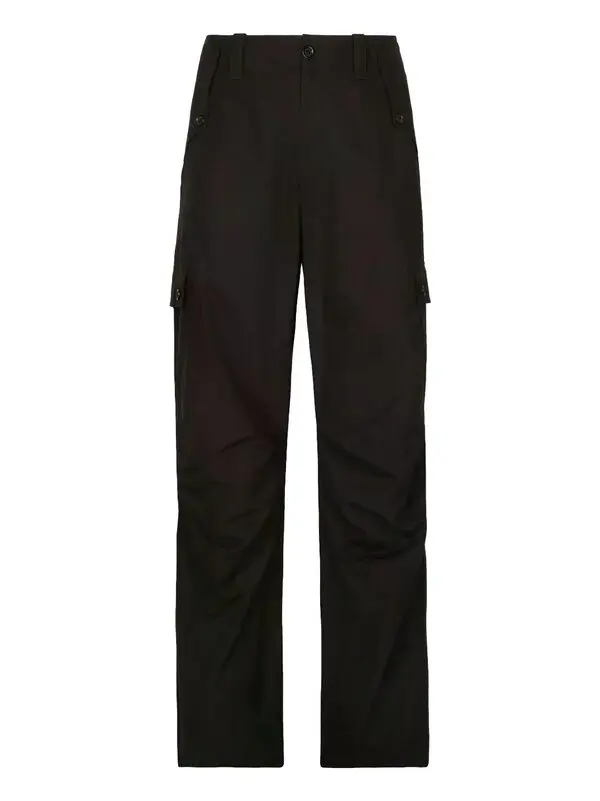 Dolce & Gabbana Cargo-pocket Cotton Trousers With Logo Plaque - Grey