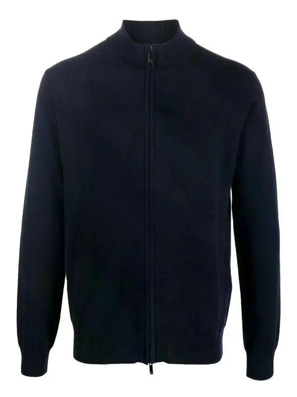 Giorgio Armani Zip-up Long-sleeve Cardigan - Blue