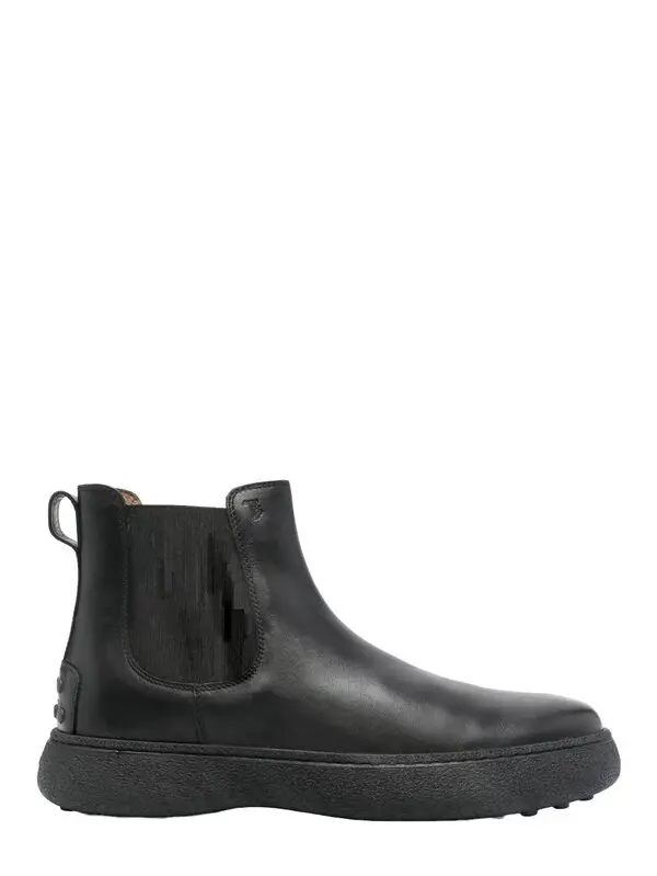 TOD'S Logo-debossed Leather Boots - Black