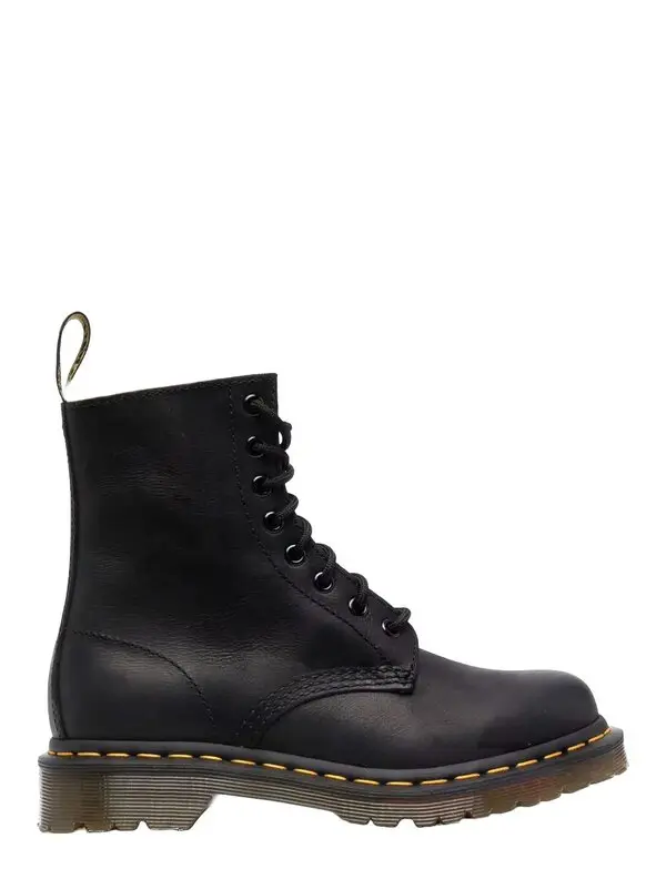 Dr. Martens 1460 Serena Faux Shearling-lined Combat Boots - Black