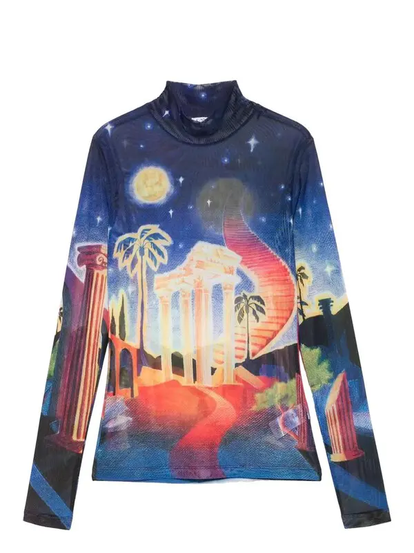 Casablanca Printed Mesh T-shirt - Blue