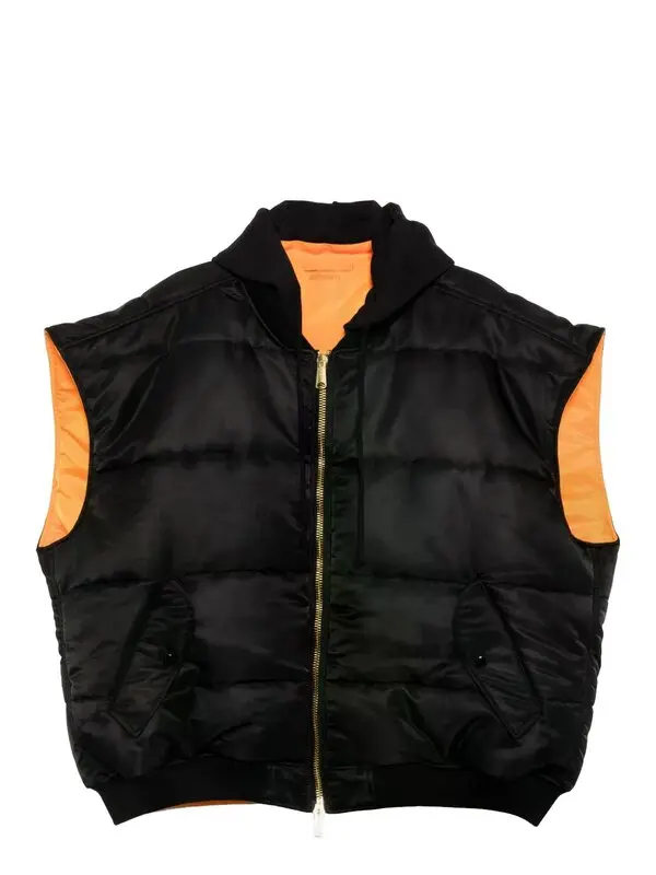 Vetements Hooded Logo Bomber Vest - Black