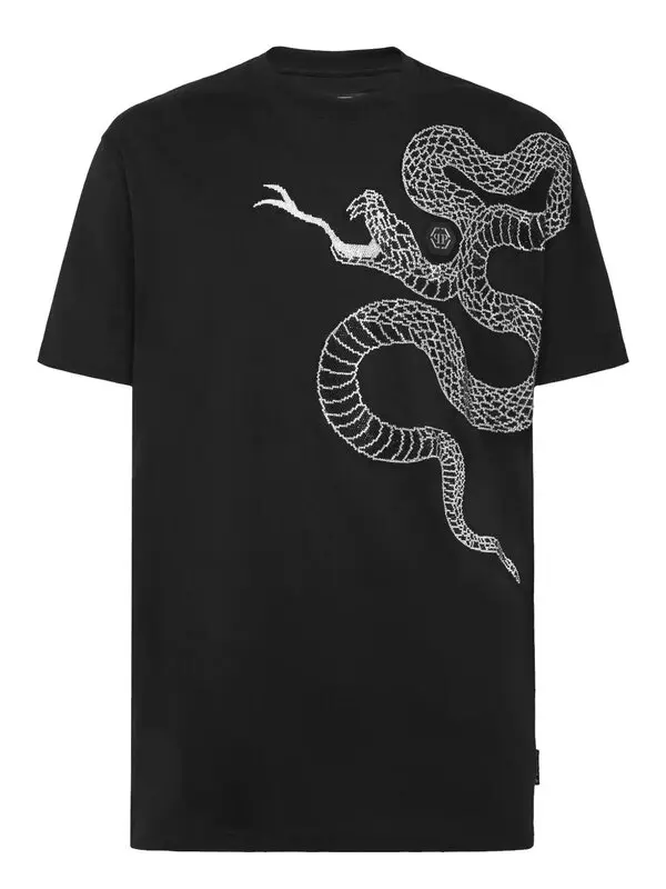Philipp Plein Snake-embellished T-shirt - Black