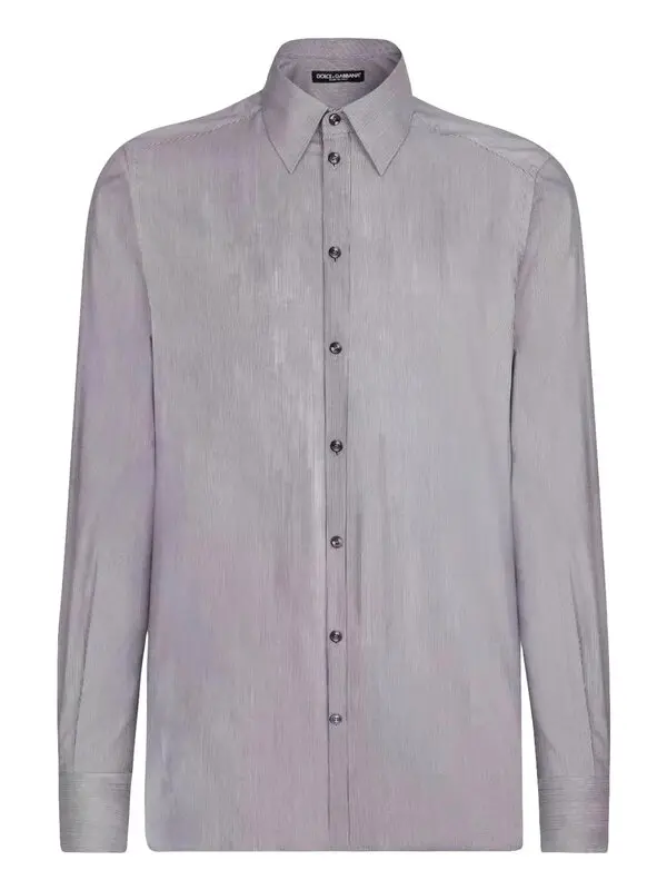 Dolce & Gabbana Long-sleeved Cotton Shirt - Grey