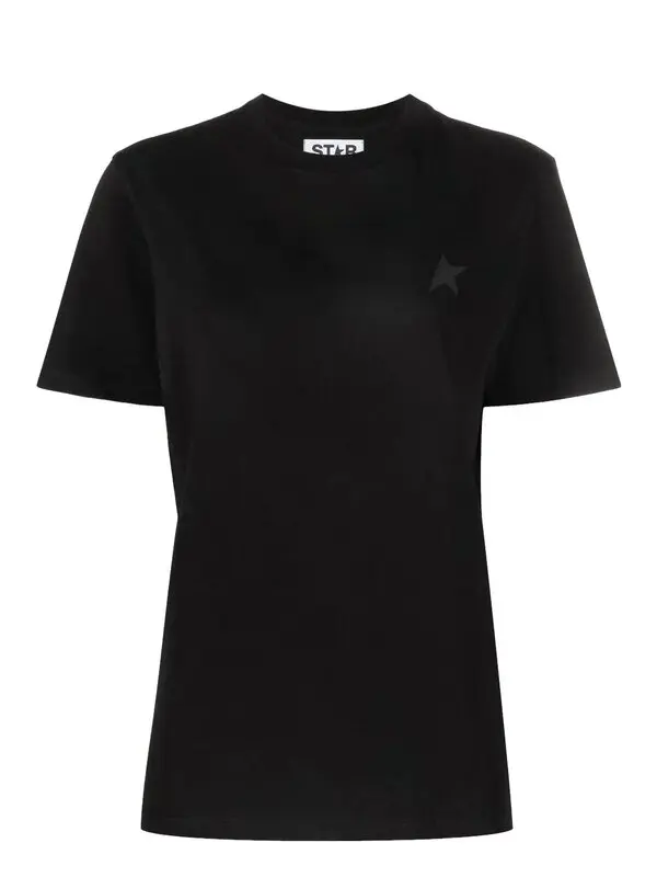 GOLDEN GOOSE Logo-embroidered Short-sleeved T-shirt - Black