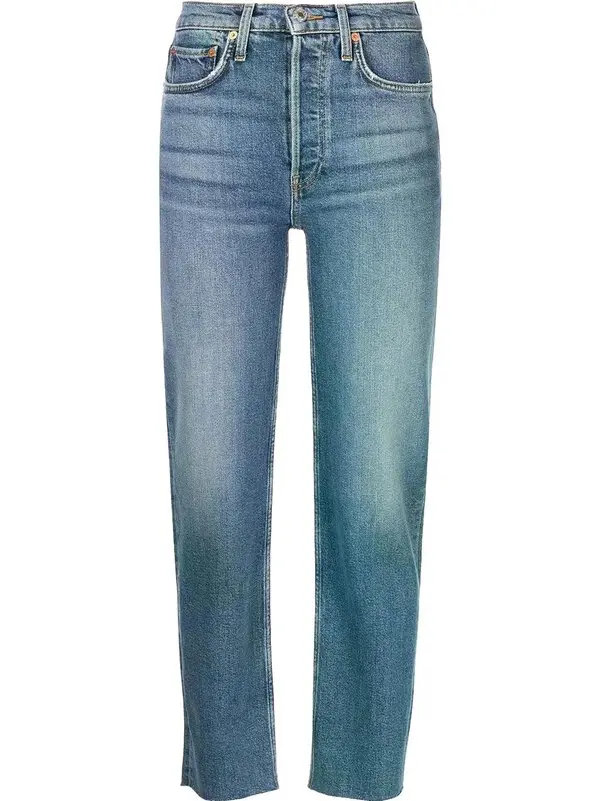 RE/DONE Strobe Pipe High-rise Straight Jeans - Blue