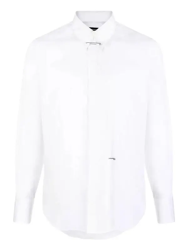 Dsquared2 Logo-detail Pin-collar Shirt - White