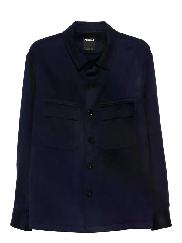 Zegna Alba Cashmere Shirt Jacket - Blue