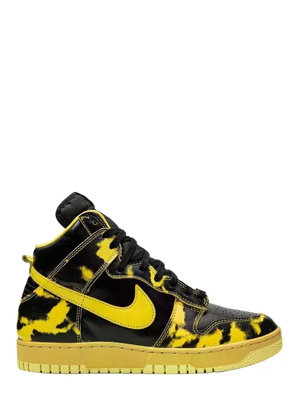Nike Dunk High 1985 Yellow Acid Wash Sneakers - Black