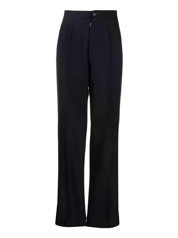 MAISON MARGIELA Herringbone-pattern Wool Trousers - Blue