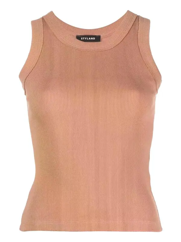 STYLAND Fine-ribbed Vest Top - Neutrals