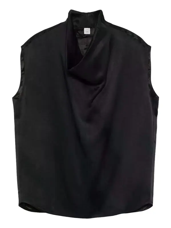TOTEME Sleeveless Funnel-neck Blouse - Black