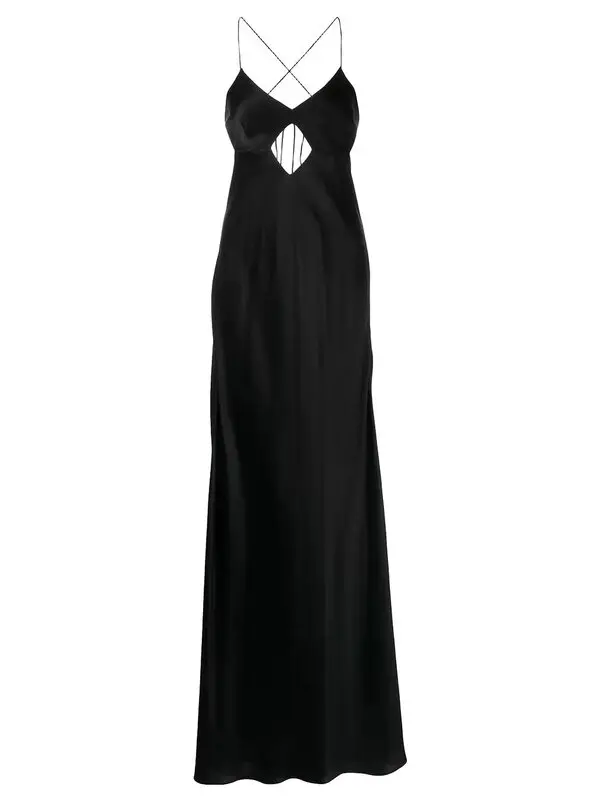 Michelle Mason Cut-out Detail Gown - Black