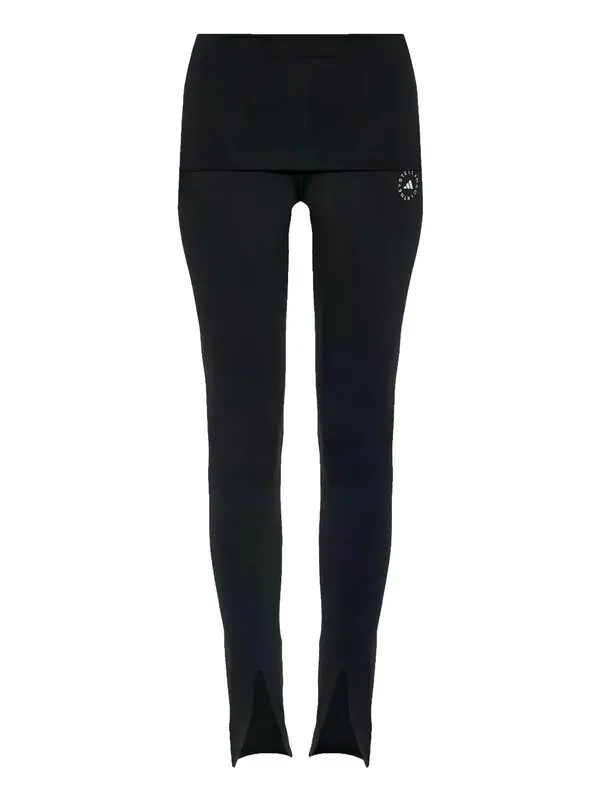 Adidas By Stella McCartney Logo-print High-waisted Leggings - Black