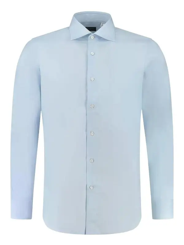 FINAMORE 1925 Travel Button-up Shirt - Blue