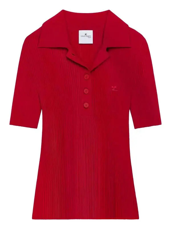 COURREGES Iconic Polo Top - Red