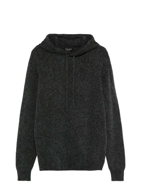 ROBERTO COLLINA Knitted Hoodie - Grey