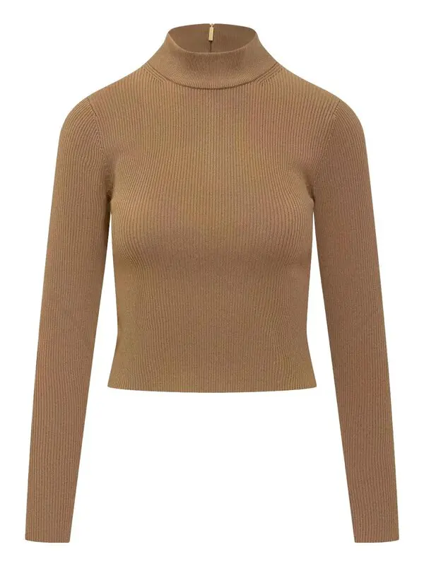Michael Kors Mock-neck Ribbed Jumper - Neutrals
