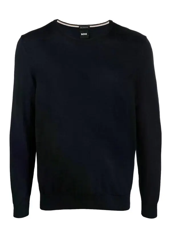BOSS Crew Neck Pullover Sweater - Blue