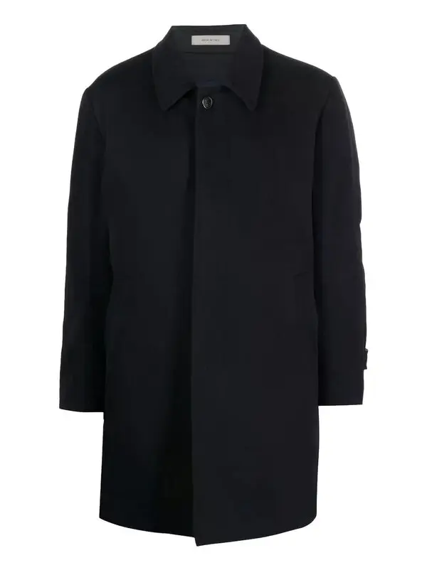 Corneliani Single-breasted Wool Coat - Blue