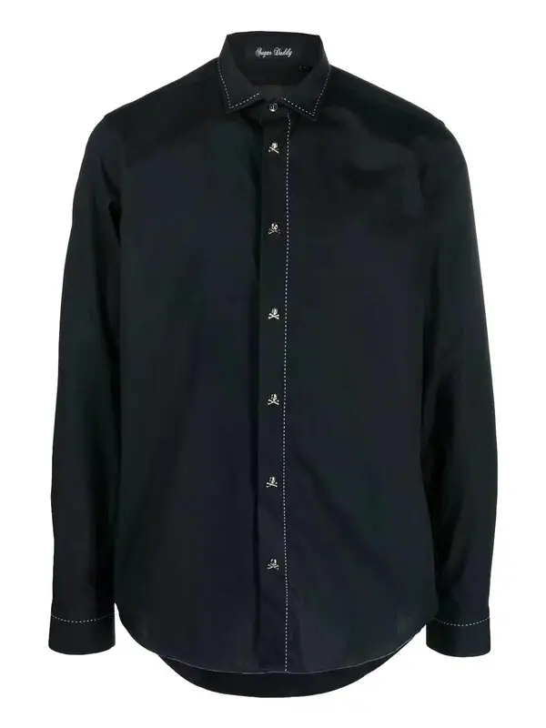 Philipp Plein Contrast Stitch Shirt - Black