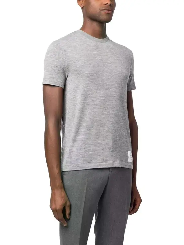 Thom Browne 4-bar Wool T-shirt - Grey