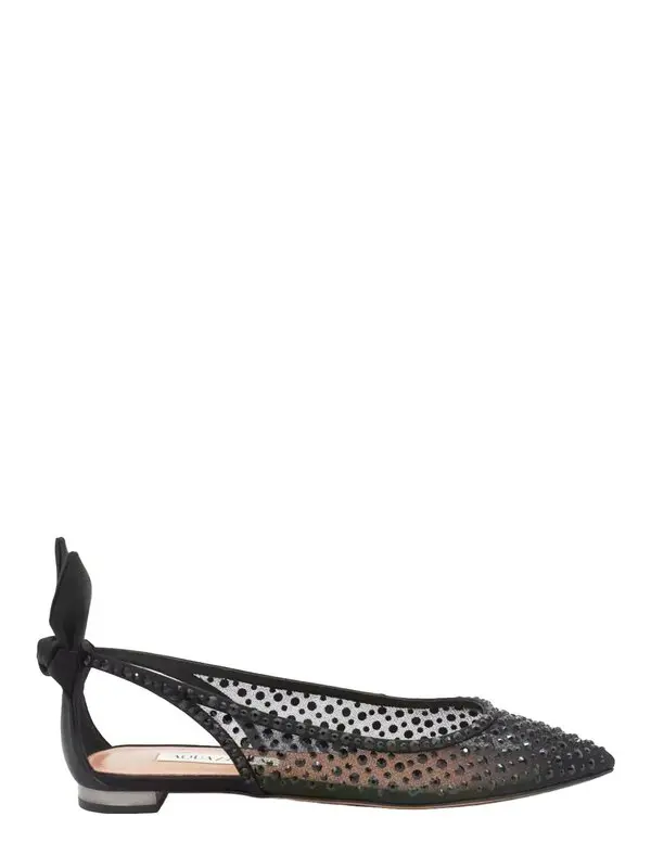 AQUAZZURA Bow Tie Ballet Flats - Black