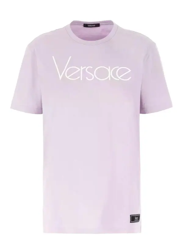 Versace Logo-print Cotton T-shirt - Purple