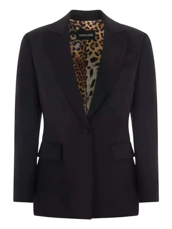 Roberto Cavalli Single-breasted Cady-texture Blazer - Black