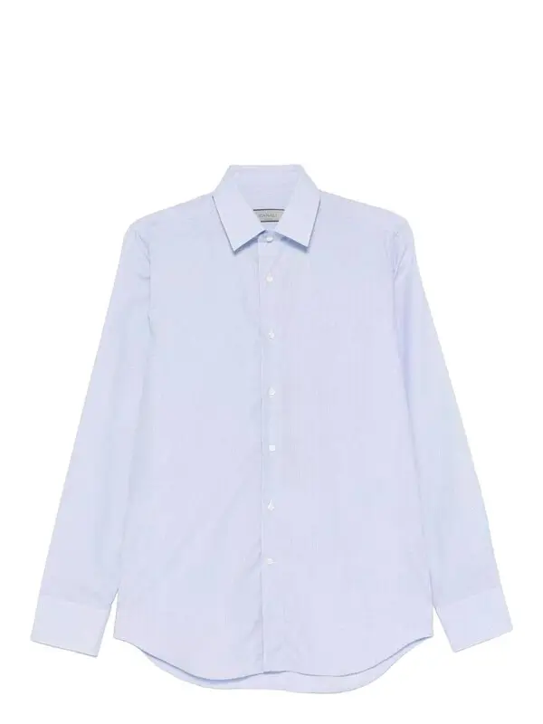 Canali Grid-pattern Shirt - Blue