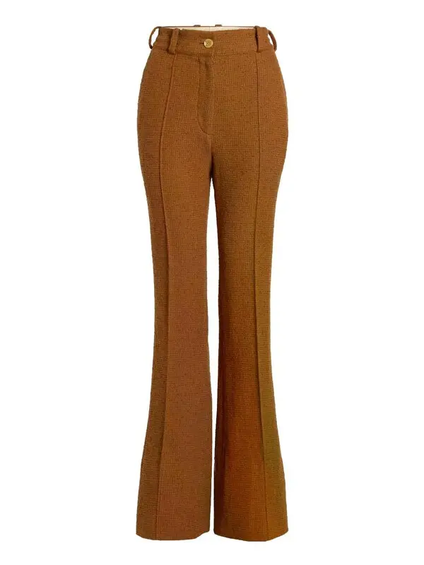 PATOU Tweed Flared Trousers - Brown