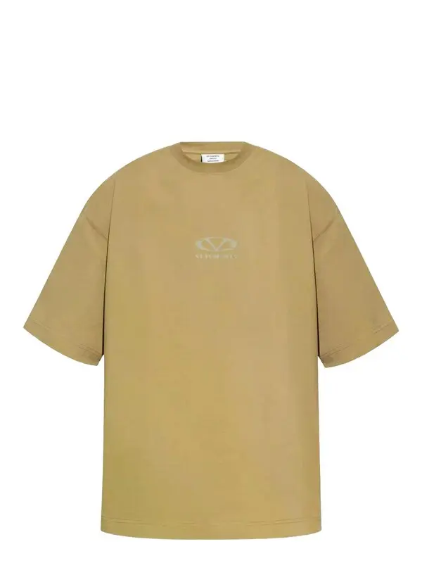 Vetements Logo-print Cotton T-shirt - Neutrals