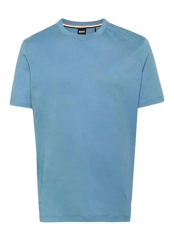 BOSS Raised-logo Cotton T-shirt - Blue